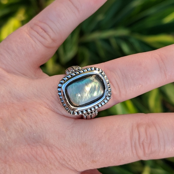 City Rox | Jewelry | Silver Ring W Greenmulticolor Stone Price Firm ...